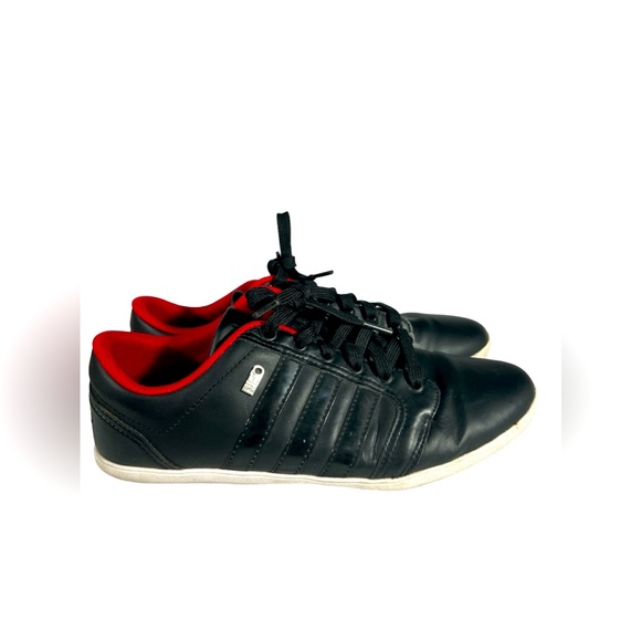 adidas | Shoes | Adidas Neo Label Black Leather W Black Stripes Red ...
